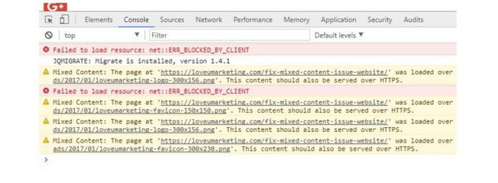 Fixed: this page is trying to load scripts from unauthenticated sources