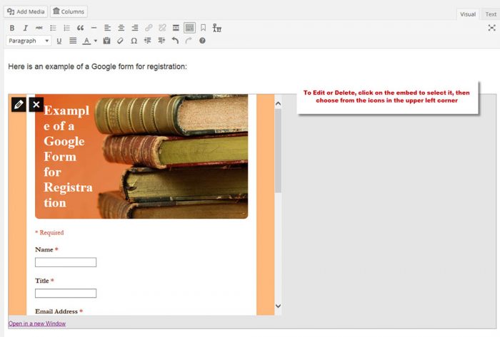 How to embed a Google form in WordPress