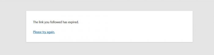 How to fix "the link you followed has expired" error