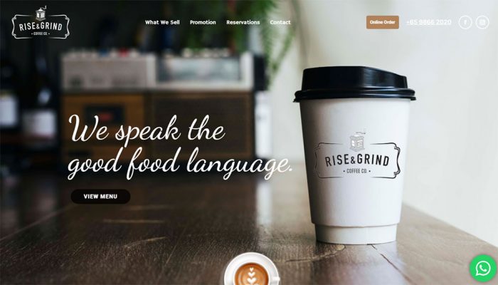 Great Cafe Websites With Modern Website Design